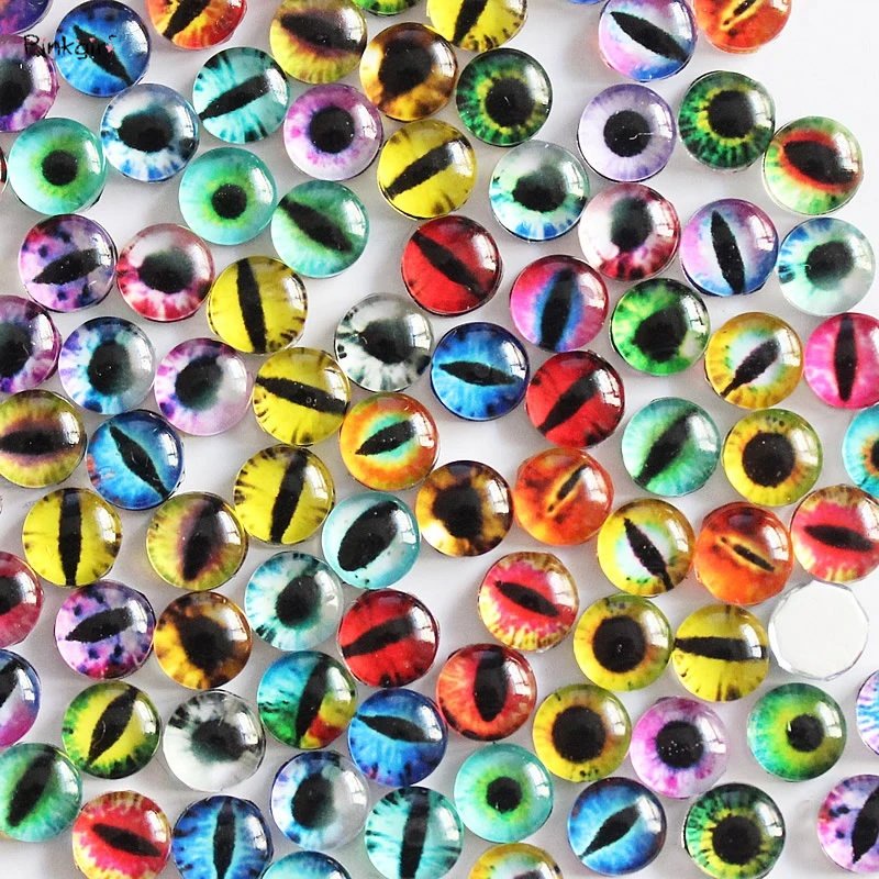 10pcs 10mm Random Mixed Doll Glass Eyes Cabochons Imitation Animal ...