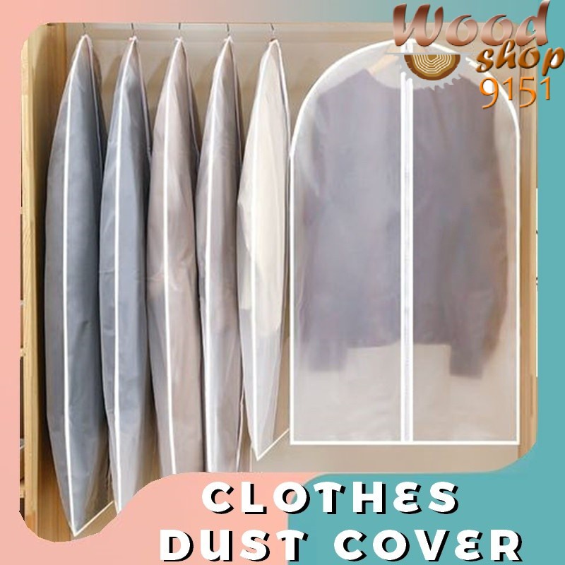 Clothes Dust Cover Transparent Dust Bag Hanging Cloth Pocket Washable ...