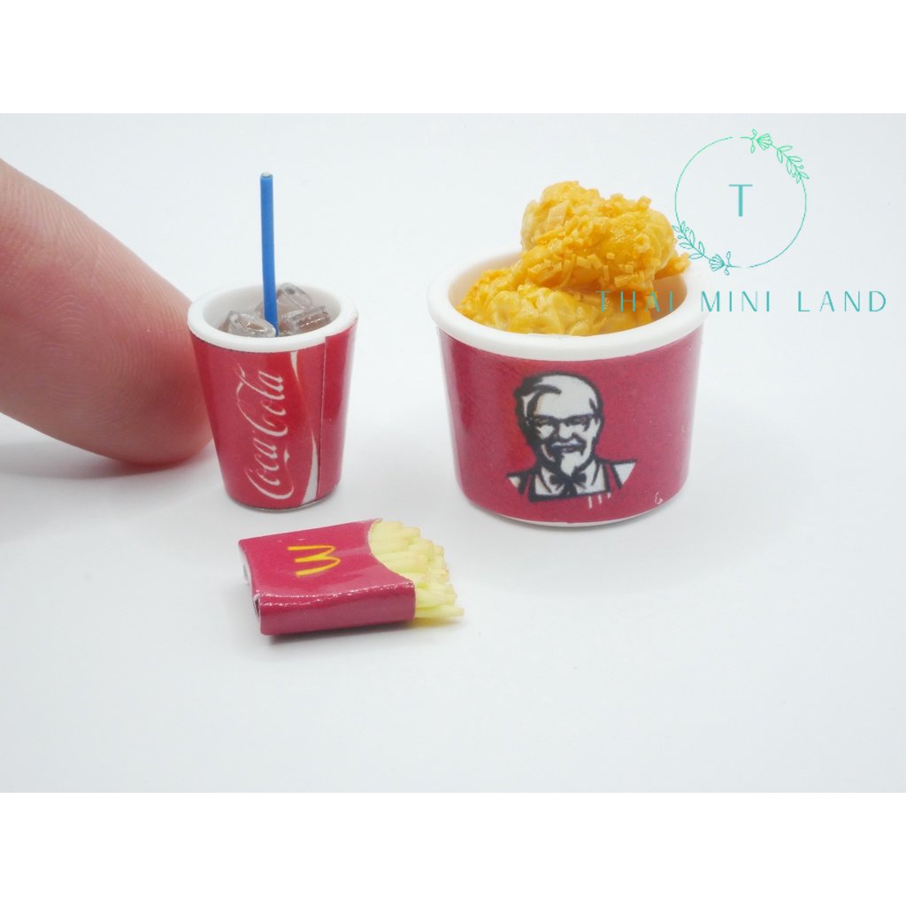 Sold Separately!! Mini Fast Food Set Fried Chicken French Fries Coke ...