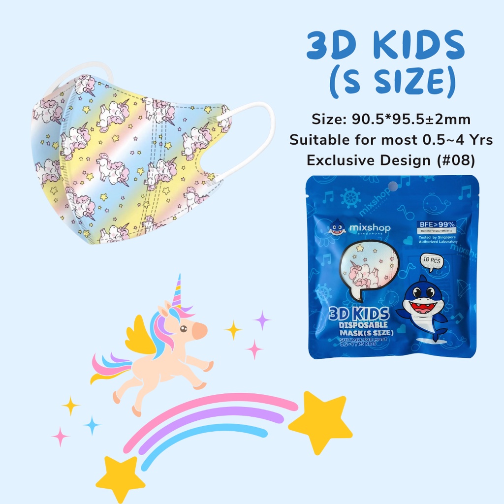 mixshop 3D V-Shaped Face Mask, 3 Sizes, BFE>99% | Shopee Singapore