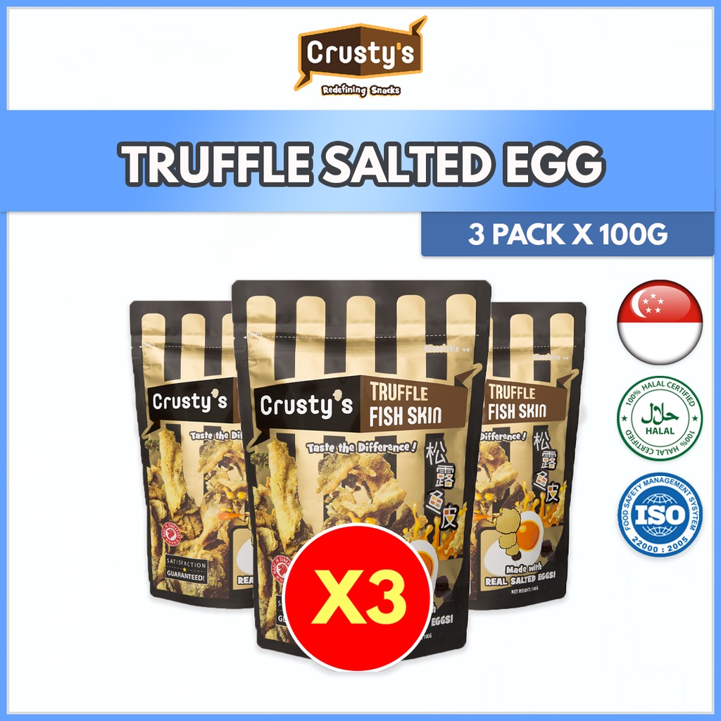 Crusty's Truffle Salted Egg Fish Skin (100g Packet) | Shopee Singapore