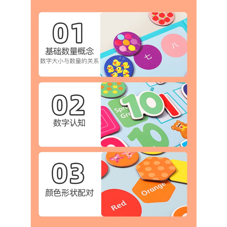 Magnetic Math Montessori STEM Puzzle Early Learning Shape Sorting ...
