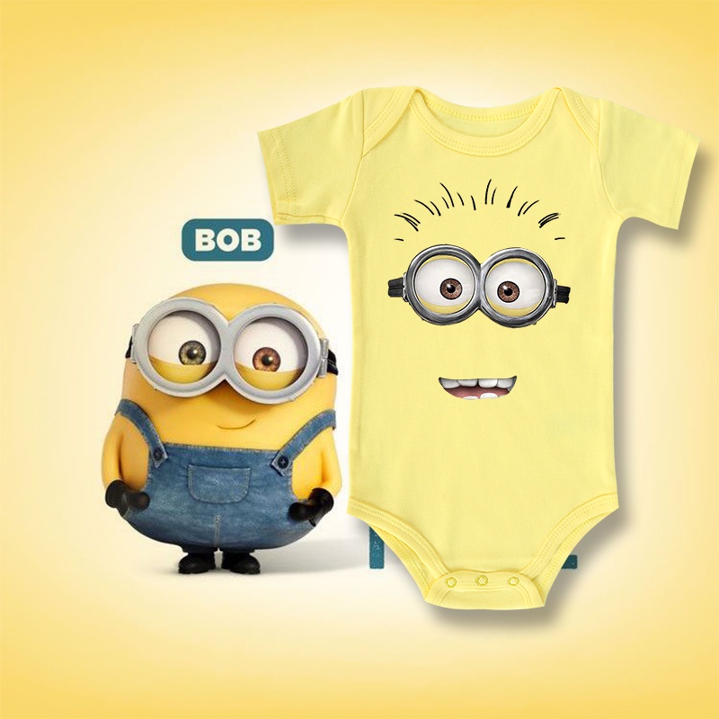Haginbaby Minions Baby Costume Cartoon Face Funny Baby Onesie Newborn ...