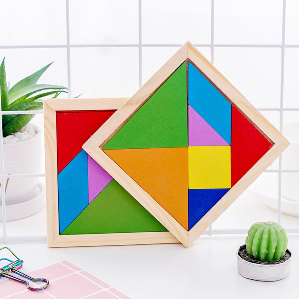 Wooden Tangram Shapes Puzzle Toys with Pattern Cards for Kids and ...