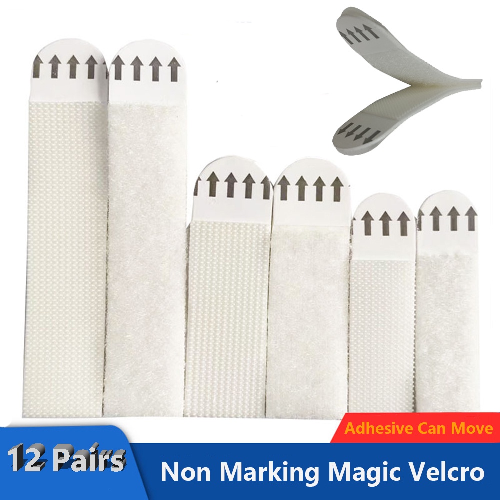 [Ready Stock]12 Pairs/Bag Non Marking Magic Velcro Easy Pull Storage ...
