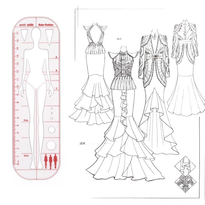 Human Body Drawing Template Ruler Fashion Design Style For Clothing ...