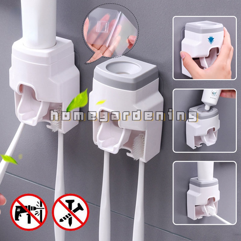 Creative Lazy Automatic Toothpaste Squeezer Wall Mount Toothbrush ...