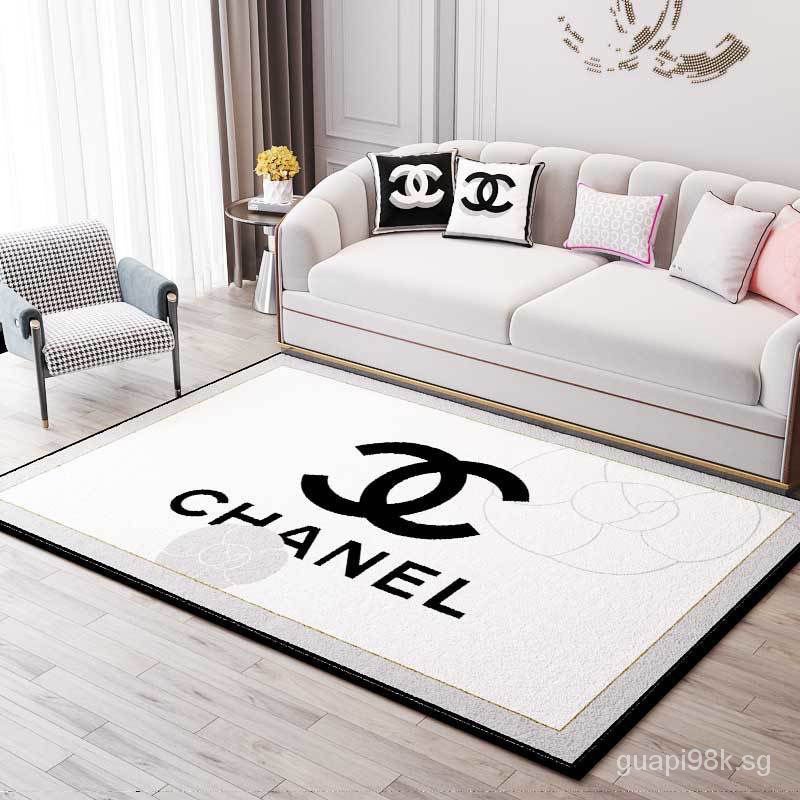 Carpet Chanel style Camellia light luxury senior bedroom living room ...