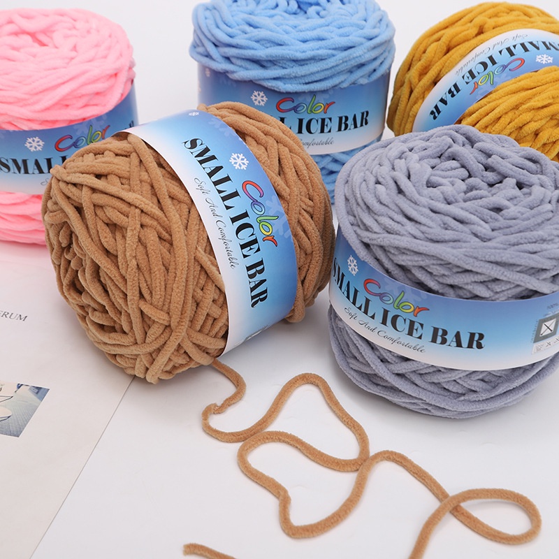 (50 Color)165g/ball Knitting Yarn Soft Ice Strip Line Cotton Yarn Scarf ...