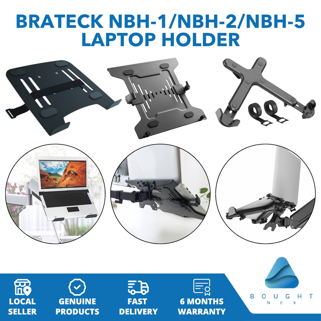 BRATECK NBH-1/2/5 Laptop Holder - VESA 75/100MM, Fits 13"-17", Tray ...