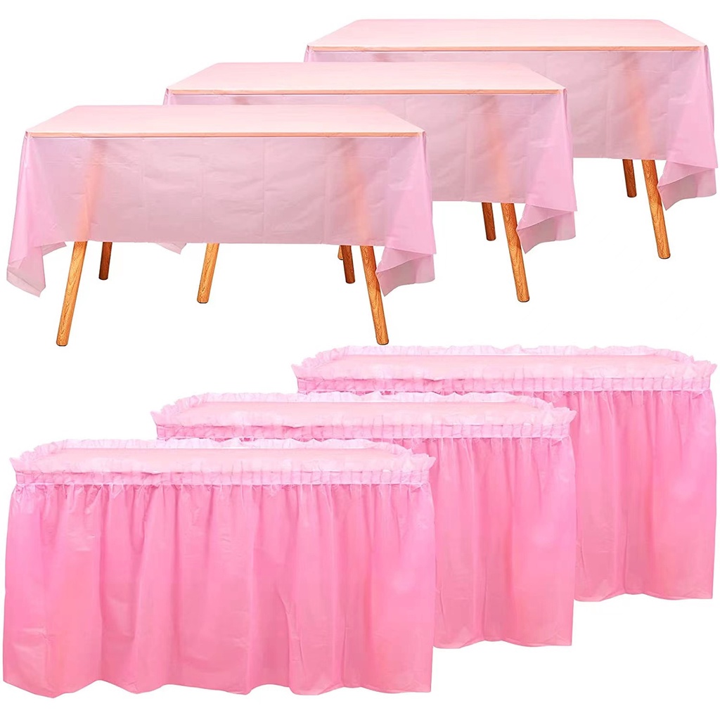 70x420cm Disposable PEVA Party Table Skirting Birthday Decoration Event ...