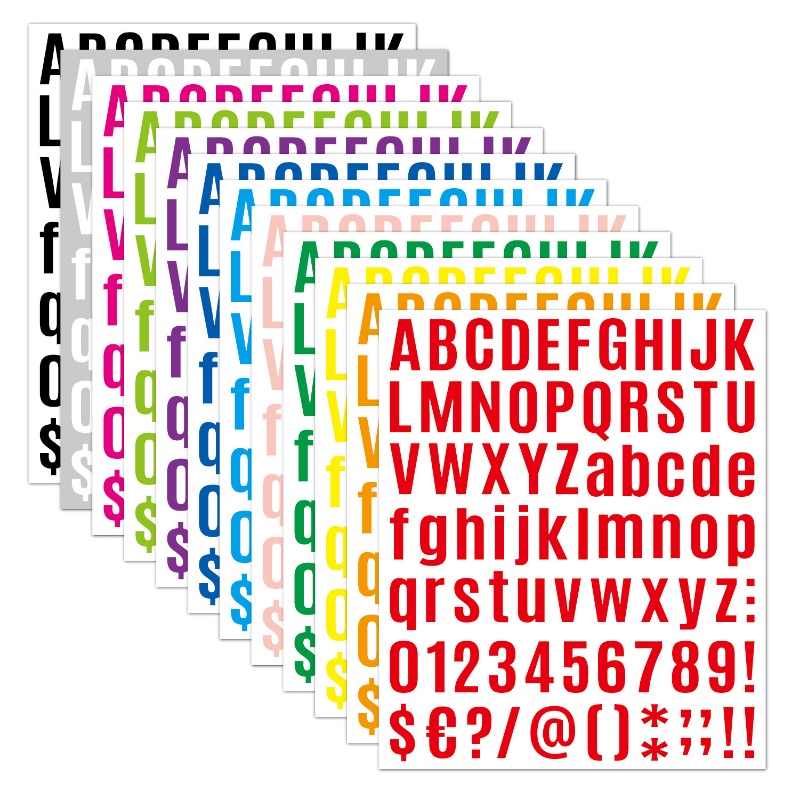 QOUZMO Alphabet Stickers Self-Adhesive Number and Alphabets Stickers ...