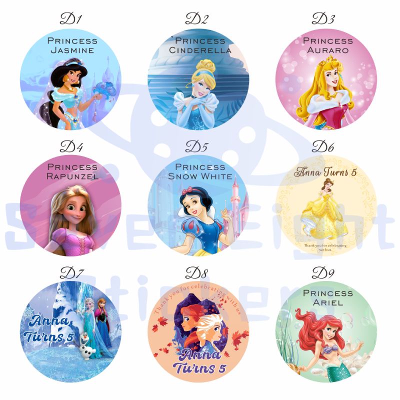 【Buy 48 Get 10 Free】Custom Birthday Sticker - Frozen Sticker Disney ...
