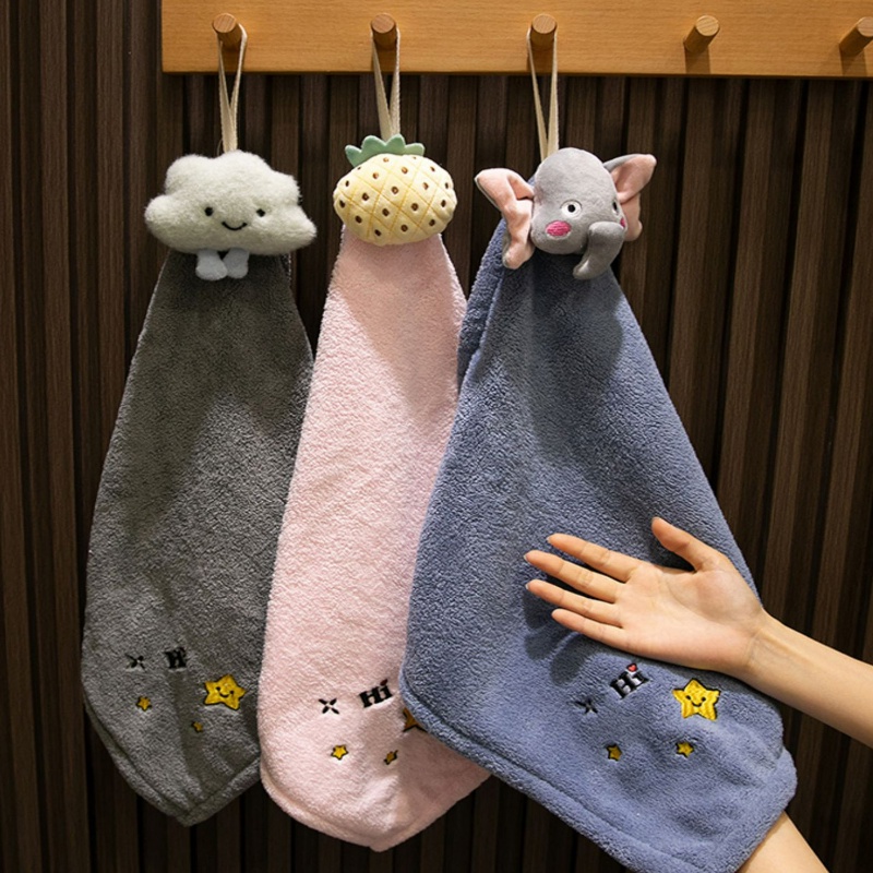Cartoon Cute Soft Thicken Plush Hand Towel Bathroom Supplies Kitchen ...