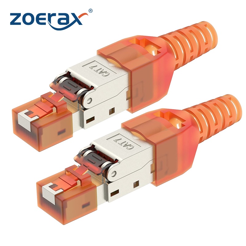 ZoeRax RJ45 connectors Cat6A CAT7 CAT8 Tool-Free Shielded RJ45 ...