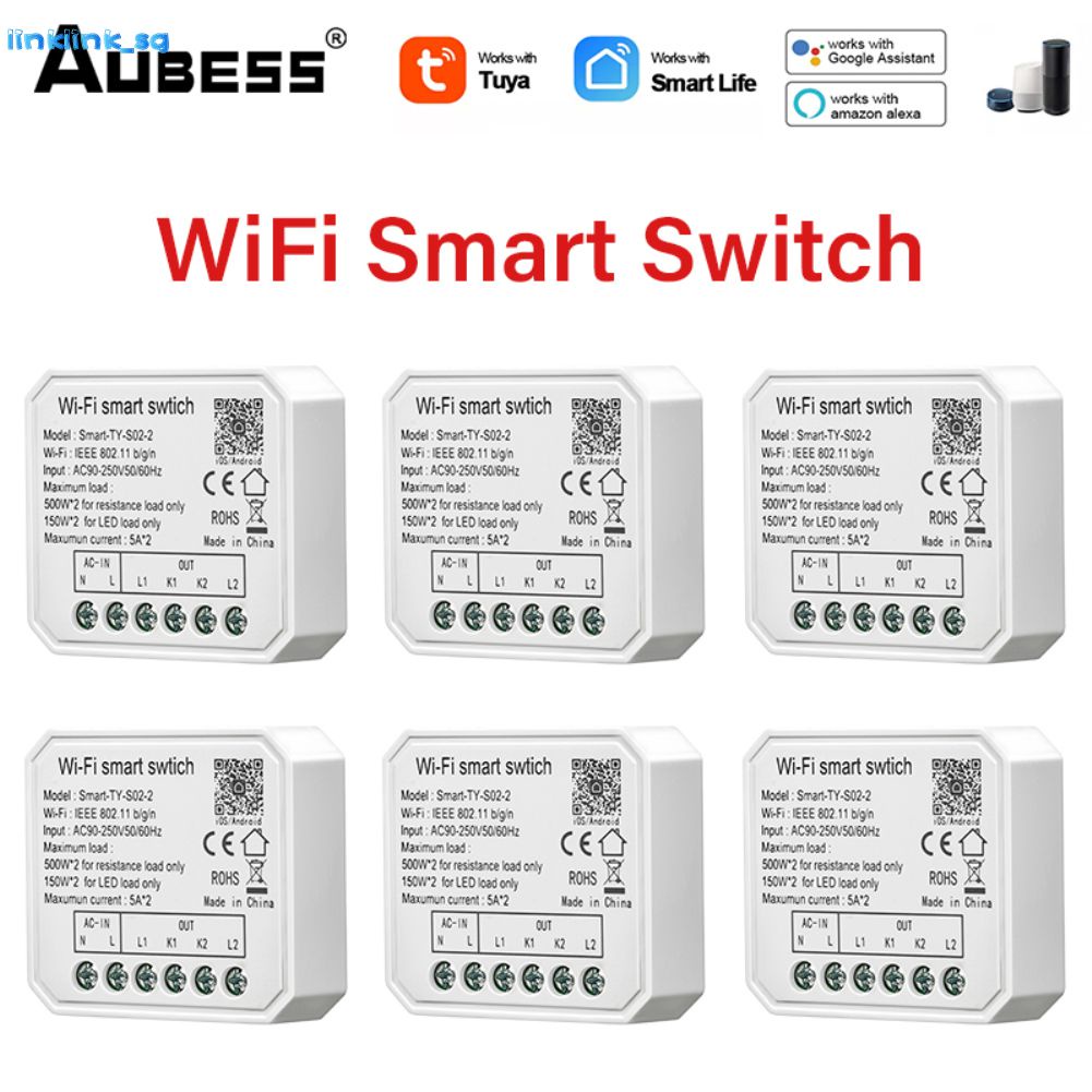 TUYA Mini WiFi Smart Module Light Switch 1/2 Gang Timer Remote Control ...