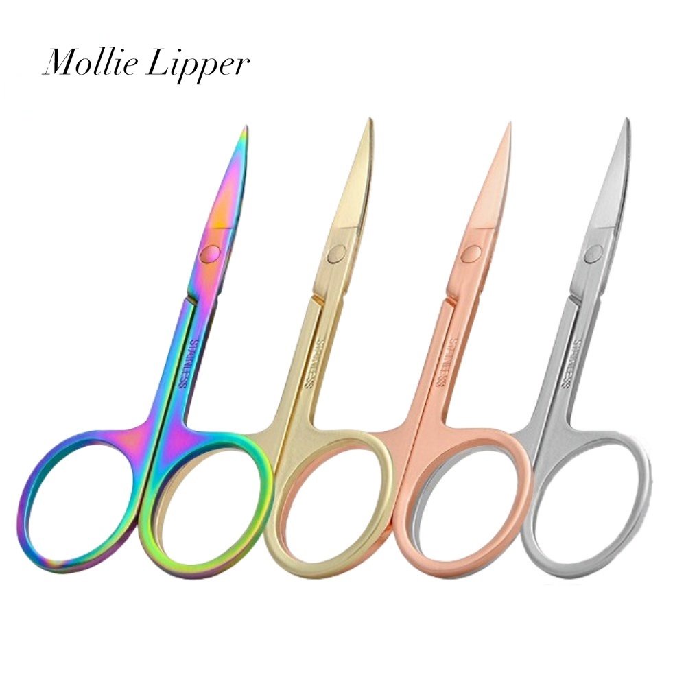 Mollie Lipper Stainless Steel Lashes Tools Eyebrow Scissor Nose Hair ...