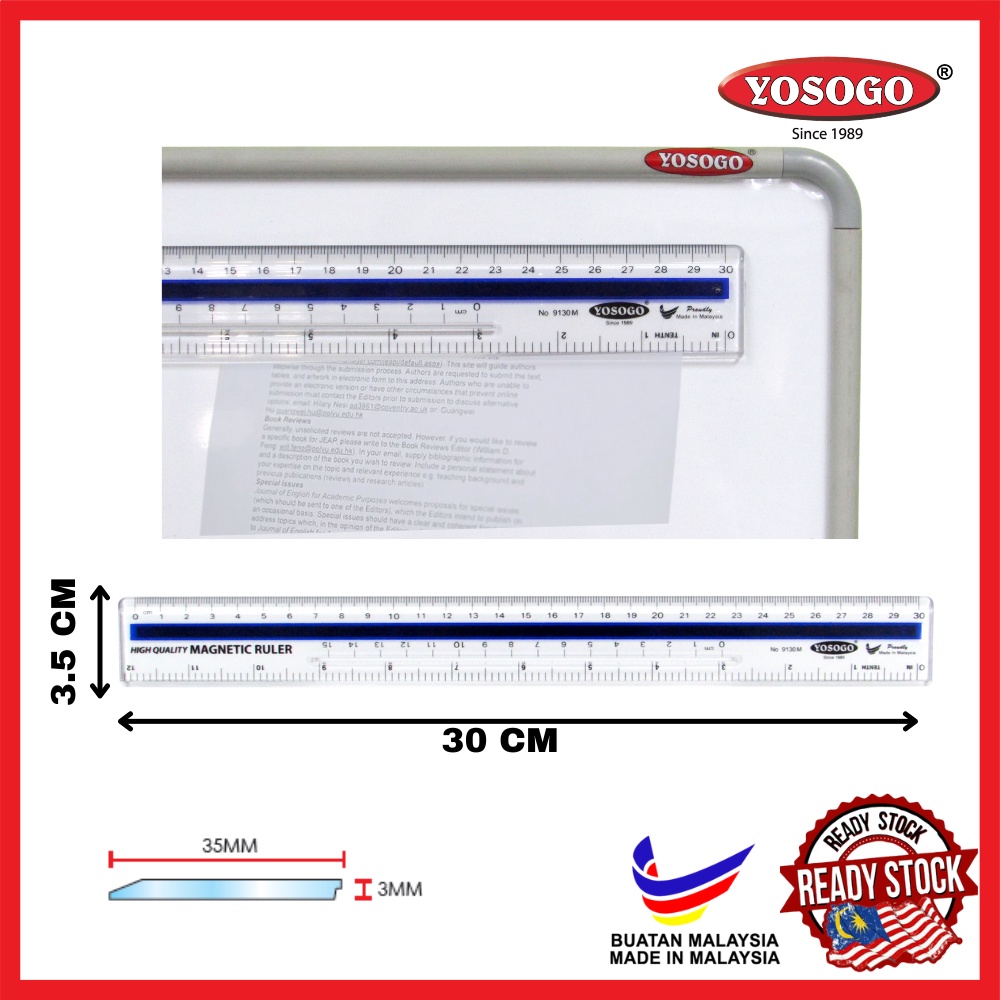 [super stationery] YOSOGO 30 CM Pembaris Magnetik Plastik Magnetic ...