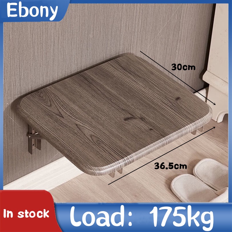 [LOCAL STOCK]Footstool Wall Mounted Folding Chair Stool Solid Wood ...