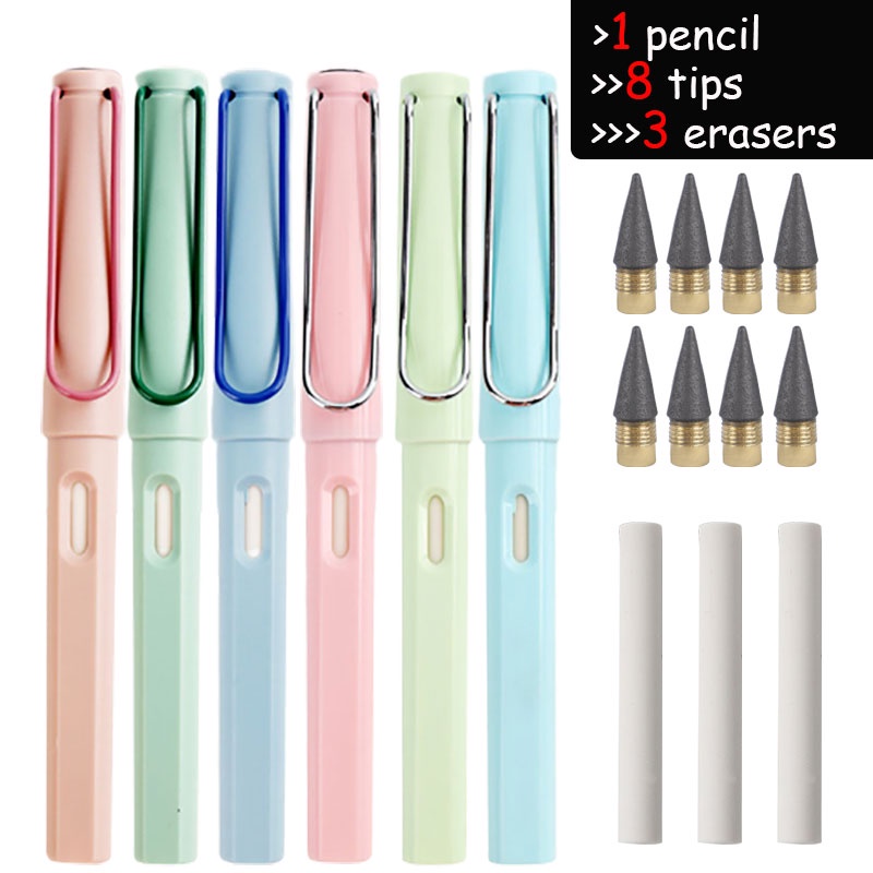 12PCS eternal pencil set HB students Eternal Pencil Set Cute Pencils ...