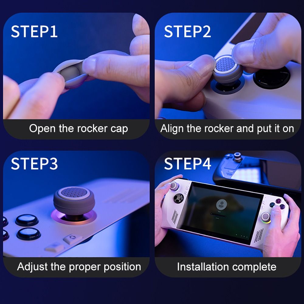 4pc Rocker Caps Silicone Joystick Cover Handheld Console Game ...