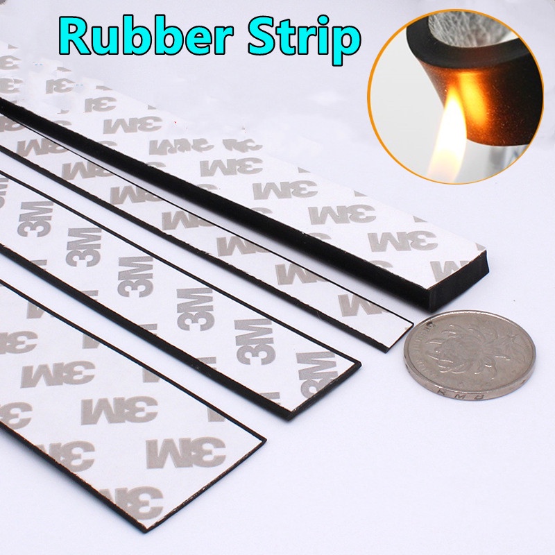 1meter Black Silicone Rubber Strip Self Adhesive Seal Gasket Anti-skid ...