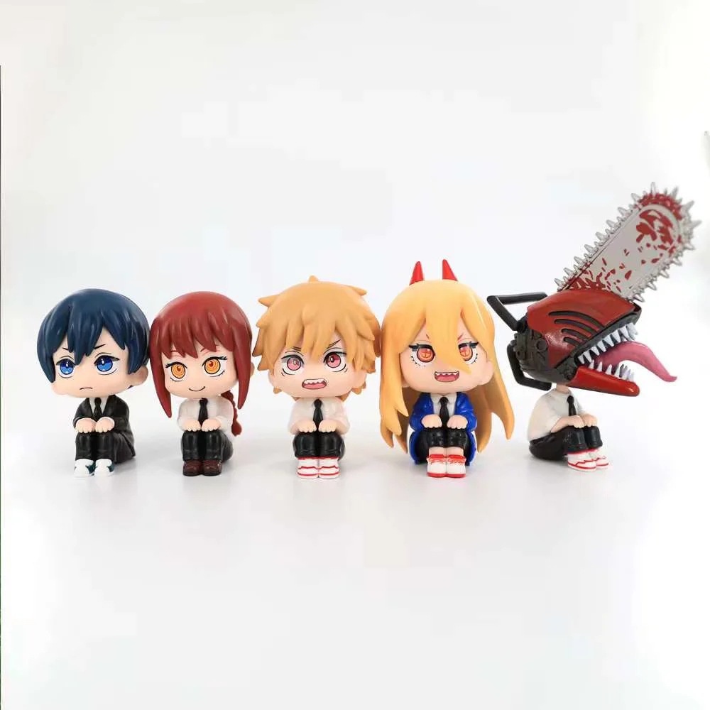 5PCS Set Figurine Chainsaw Man Denji Pochita Power Hayakawa Aki Makima ...