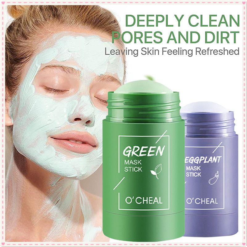 OCHEAL Girl Green Tea Solid Mask 40g Deep Cleaning Mud Mask Stick Oil ...