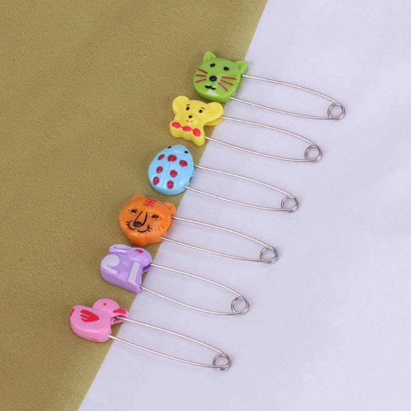 10pcs Stainless Steel Cartoon Safety Pin Children Wear Brooch Clip ...
