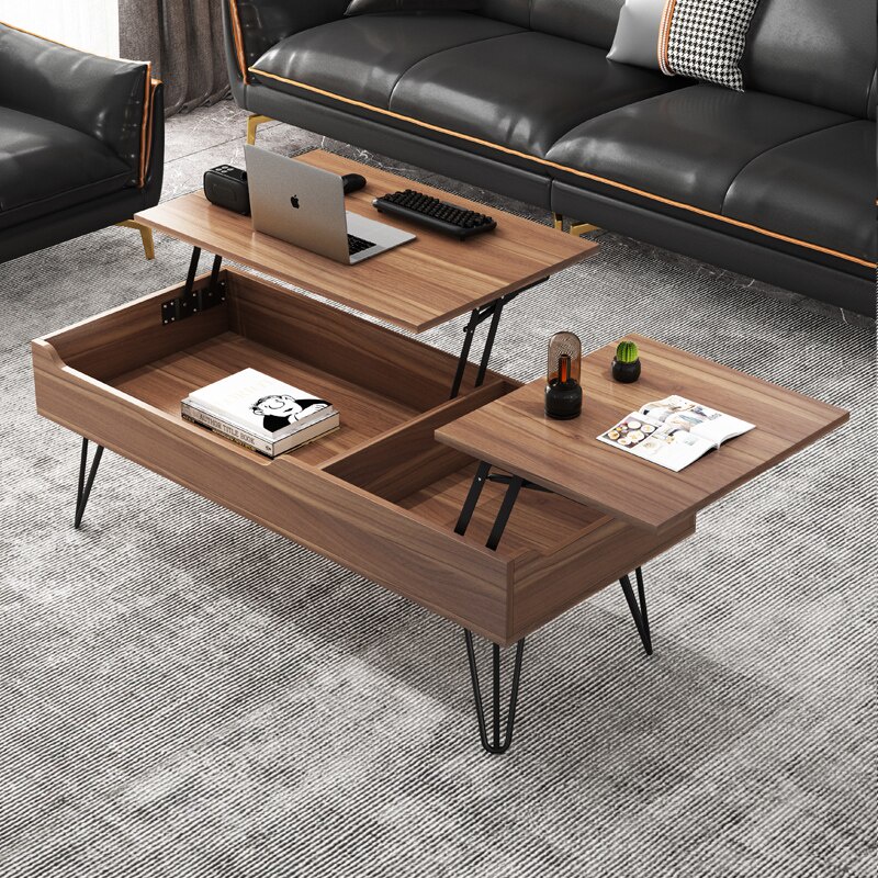 Foldable Small Coffee Table Lift Top Natural Square Wooden Study Coffee ...