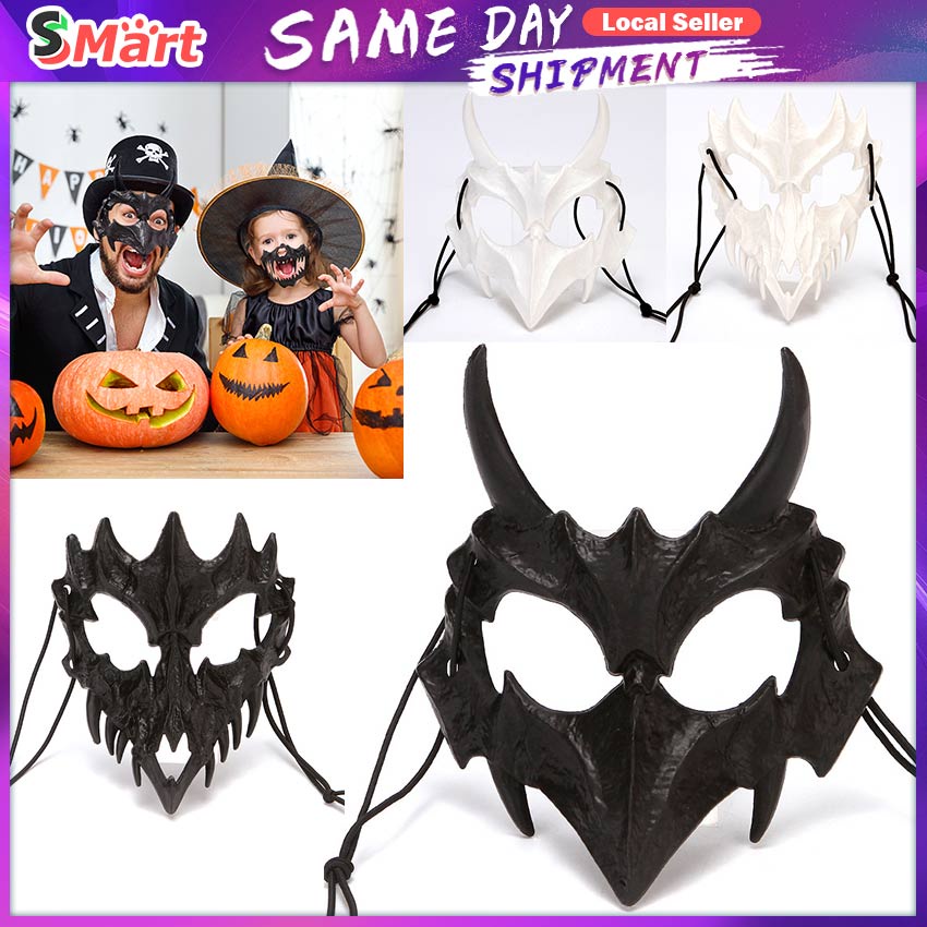 Anime Fox Dragon God Skeleton Half Face Mask Cosplay Skeleton Mask For ...
