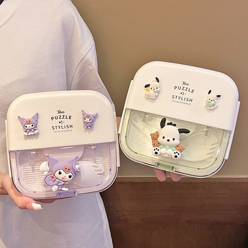 Kuromi insulated lunch box Student compartment bento box Japanese bento ...