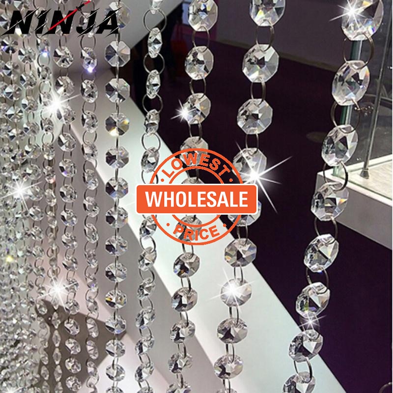 [Wholesale] 1M Transparent Crystal Glass Bead Chain Curtain / DIY ...