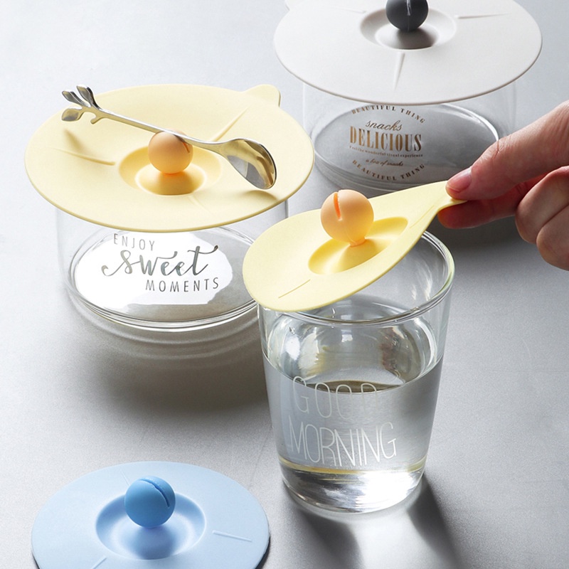 Food Grade Silicone Cup Lid Mug Covers, Anti-dust Glass Cup Coffee Mug ...