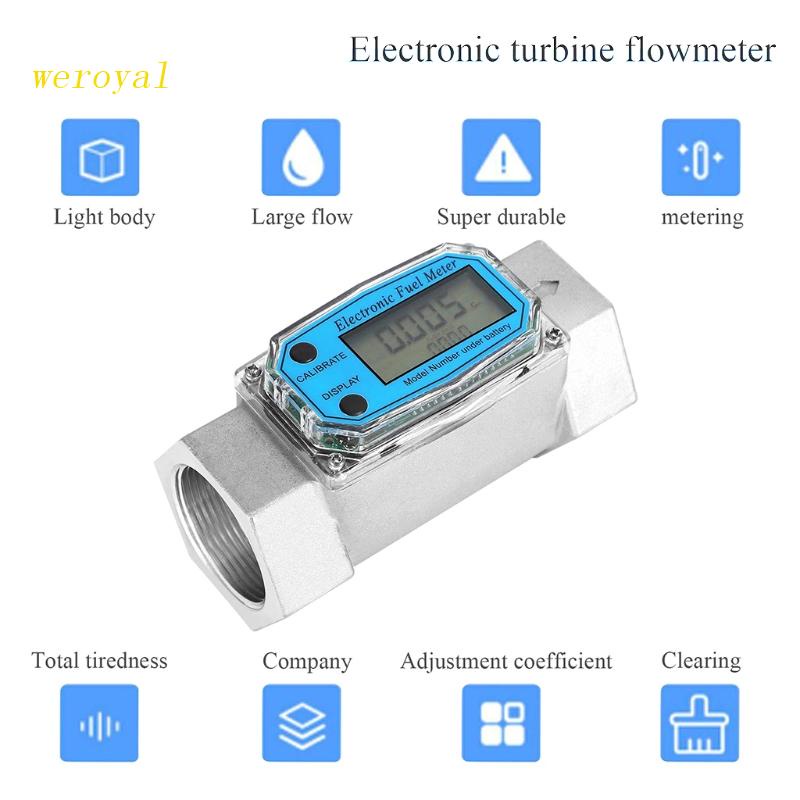 weroyal for Turbine Flow Meter Display Chip Digital Oil Fuel Flow Meter ...