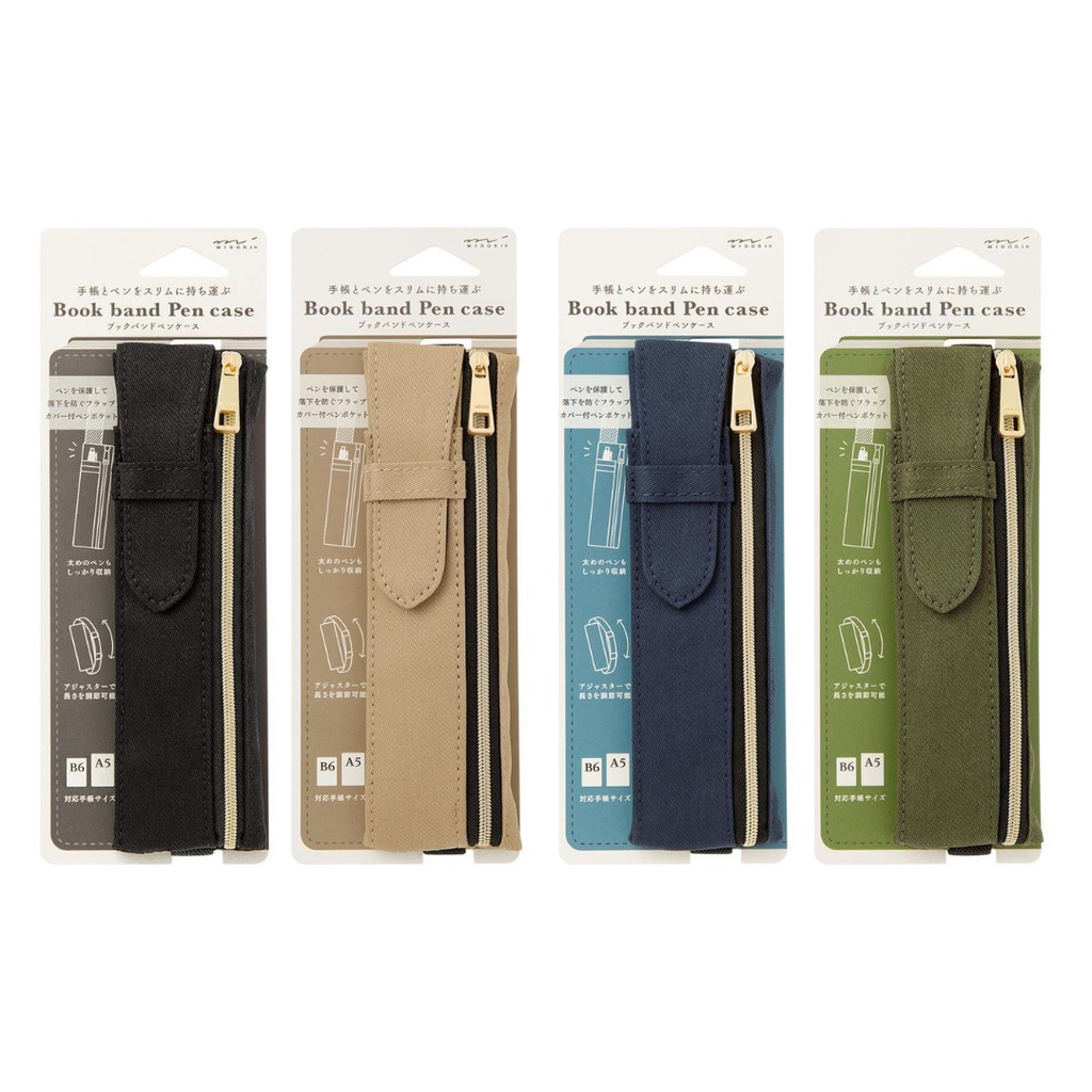 Midori Book Band Pen Case For B6 A5 Notebook, Pen Pouch With Elastic ...