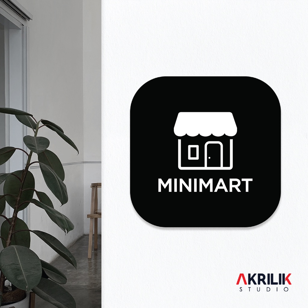 Minimart Acrylic Sign Board Acrylic Signage Mini Market Wall Sticker ...
