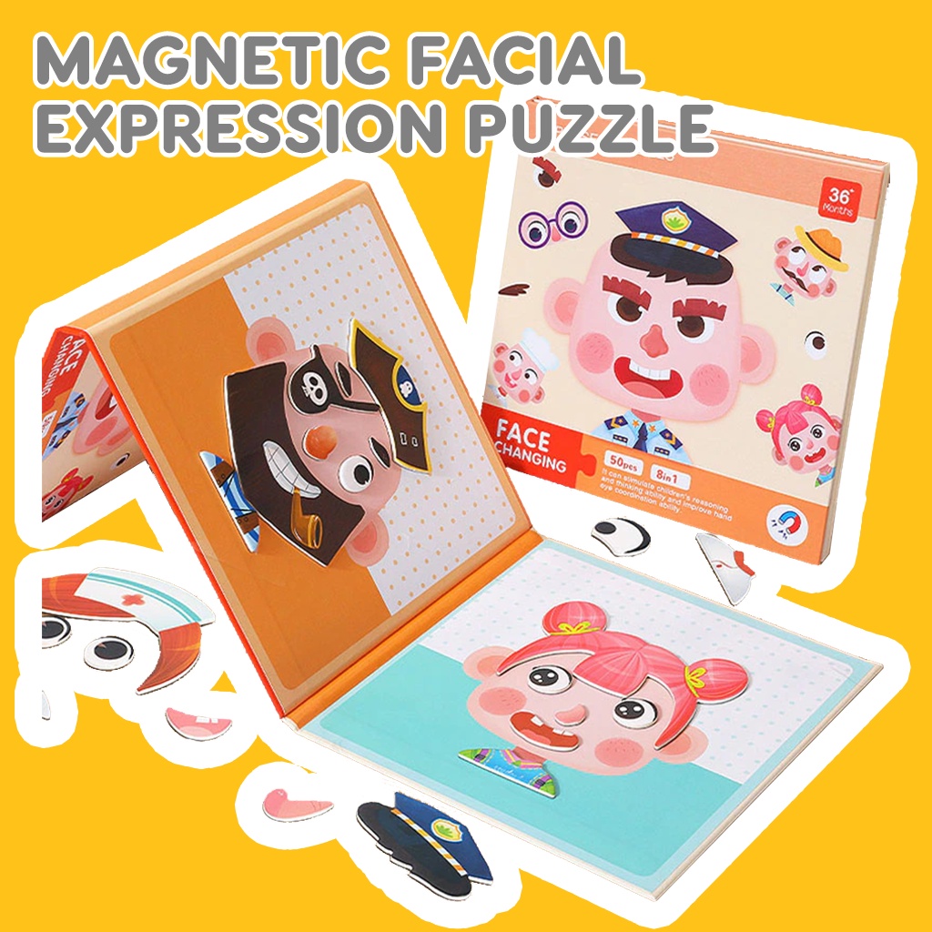 Magnetic Face Changing Puzzle Educational Puzzle for Emotion Change ...