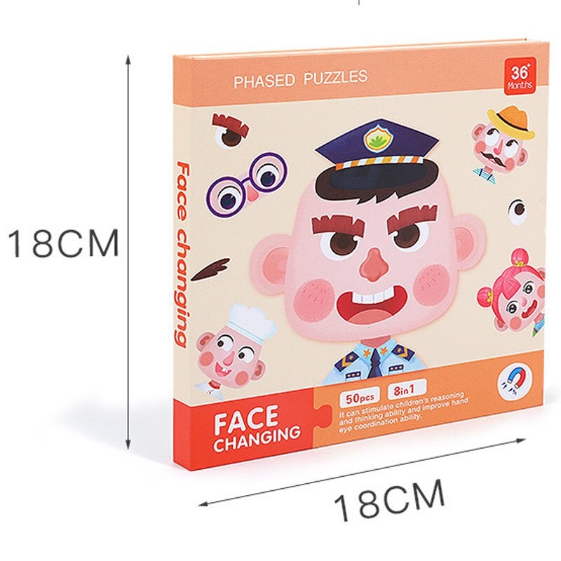 Magnetic Face Changing Puzzle Educational Puzzle for Emotion Change ...