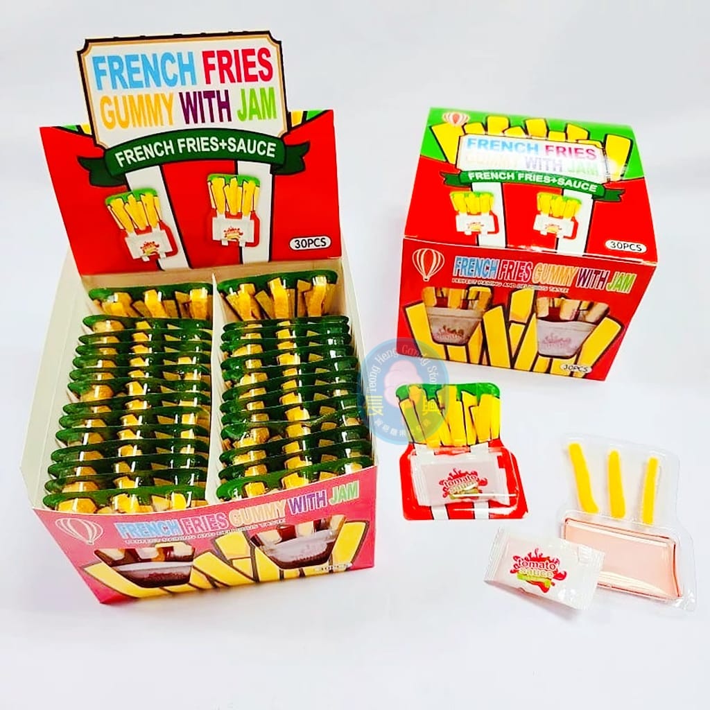 French Fries Gummy with Jam French Fries+Sauce 30pcs 薯条软糖+果酱 suitable ...
