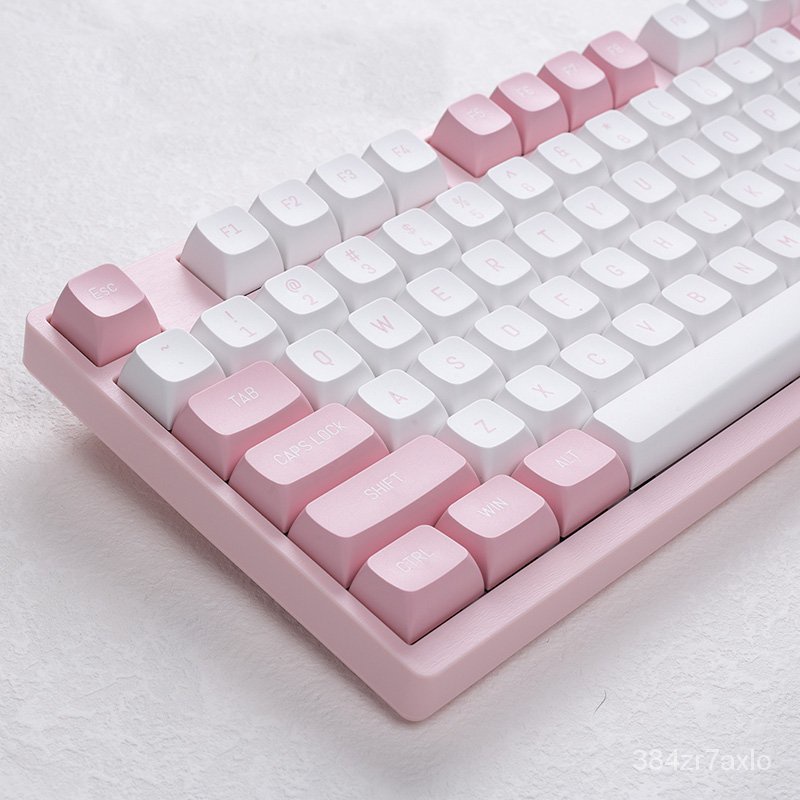 149 Keys Double Shot Injection White Pink Cute Keycap CSA Profile PBT ...