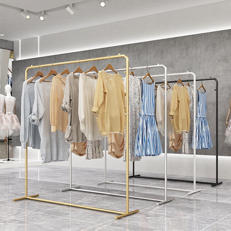 Simple Clothing Store Display Stand Floor Hanger Women's Clothing Men's ...