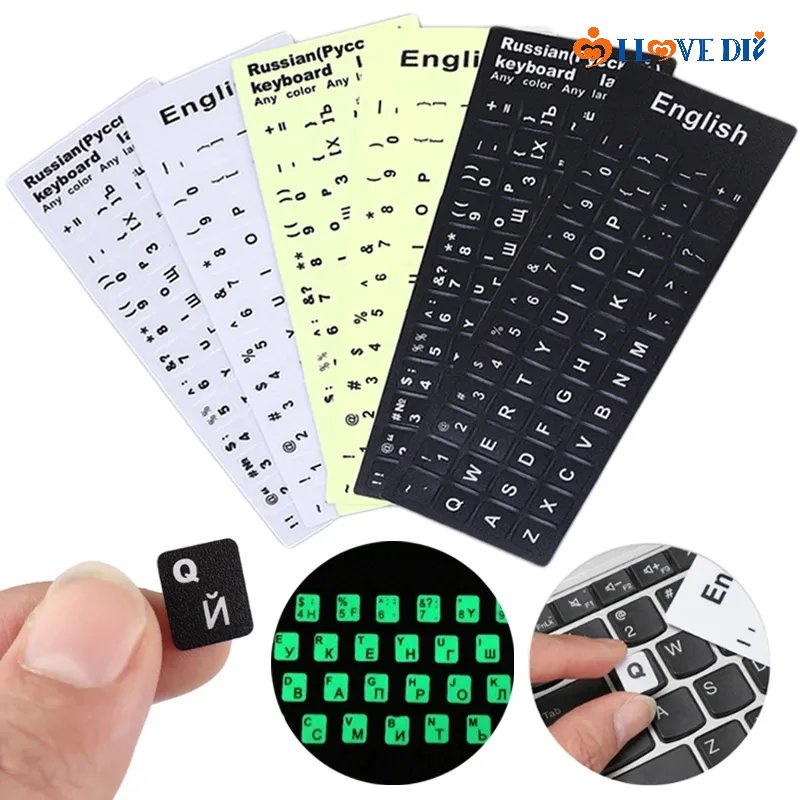 [Wholesale Price] English/ Russian Fluorescent Keypad Alphabet Decal ...