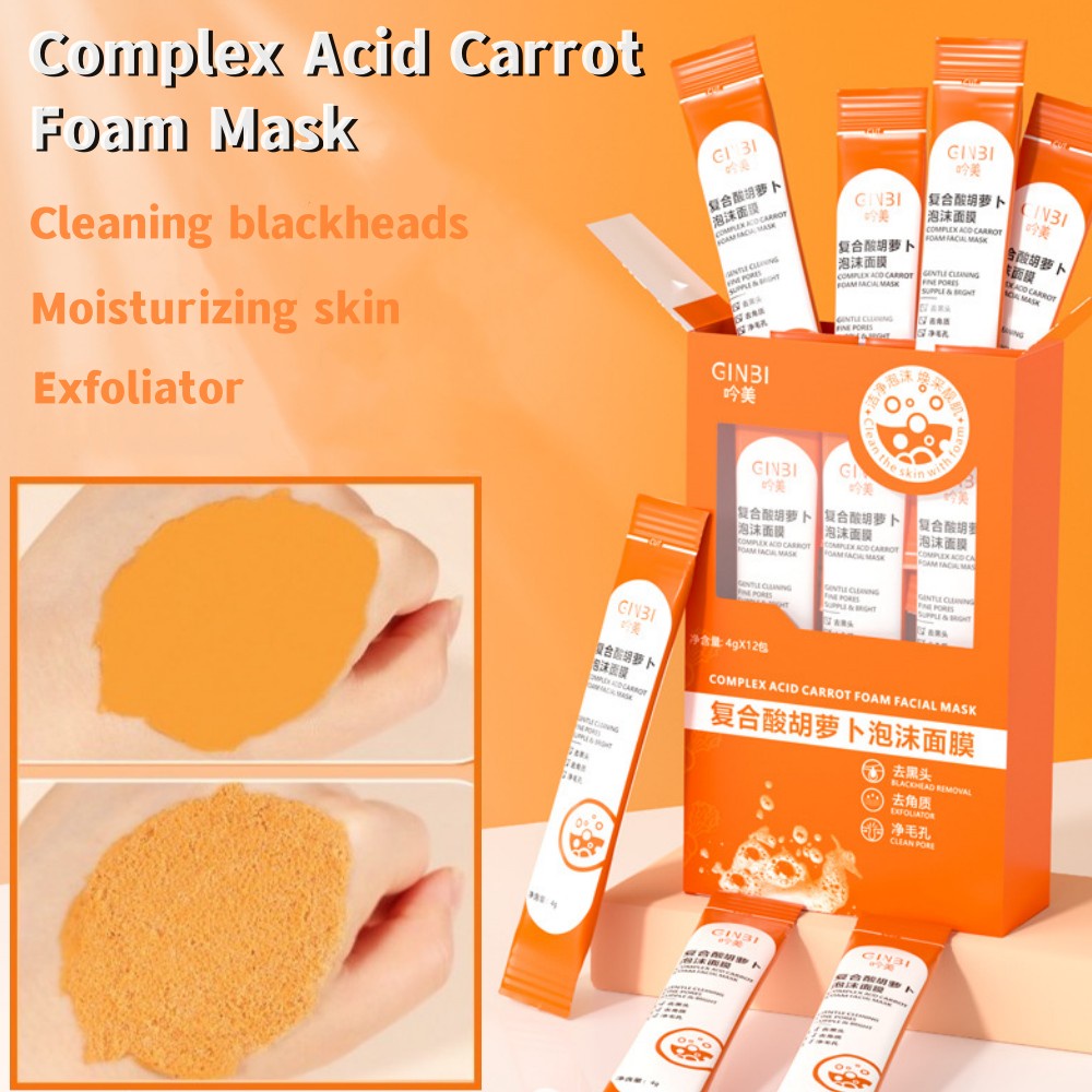 Portable Complex Acid Carrot Foam Facial Mask Deep Facial Care Treat ...