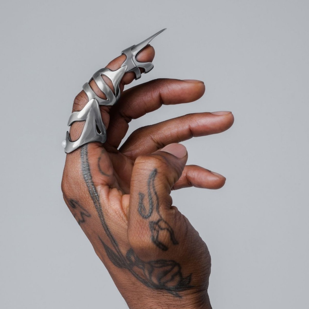 Original Inlaid Pearl Ring Rings Punk Sharp Claw Finger Stall Joint ...