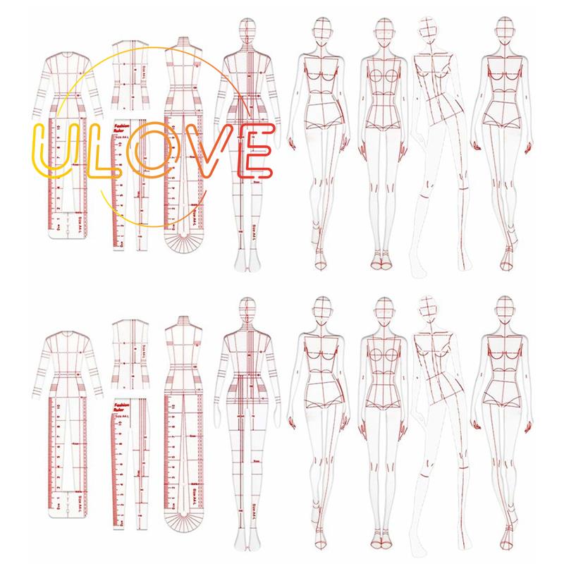 Fashion Illustration Rulers Sketching Templates Ruler Sewing Humanoid ...
