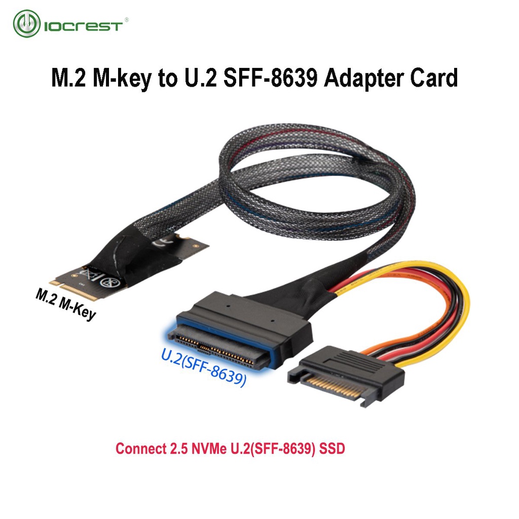 IOCREST M.2 M-key to U.2 SFF-8639 Adapter Cable for Intel 750 P4610 S ...