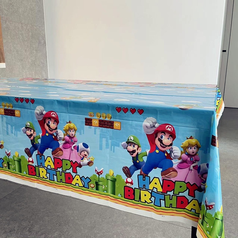 130x220CM Super Mario Bros Plastic Disposable Tablecloth Table Cover ...