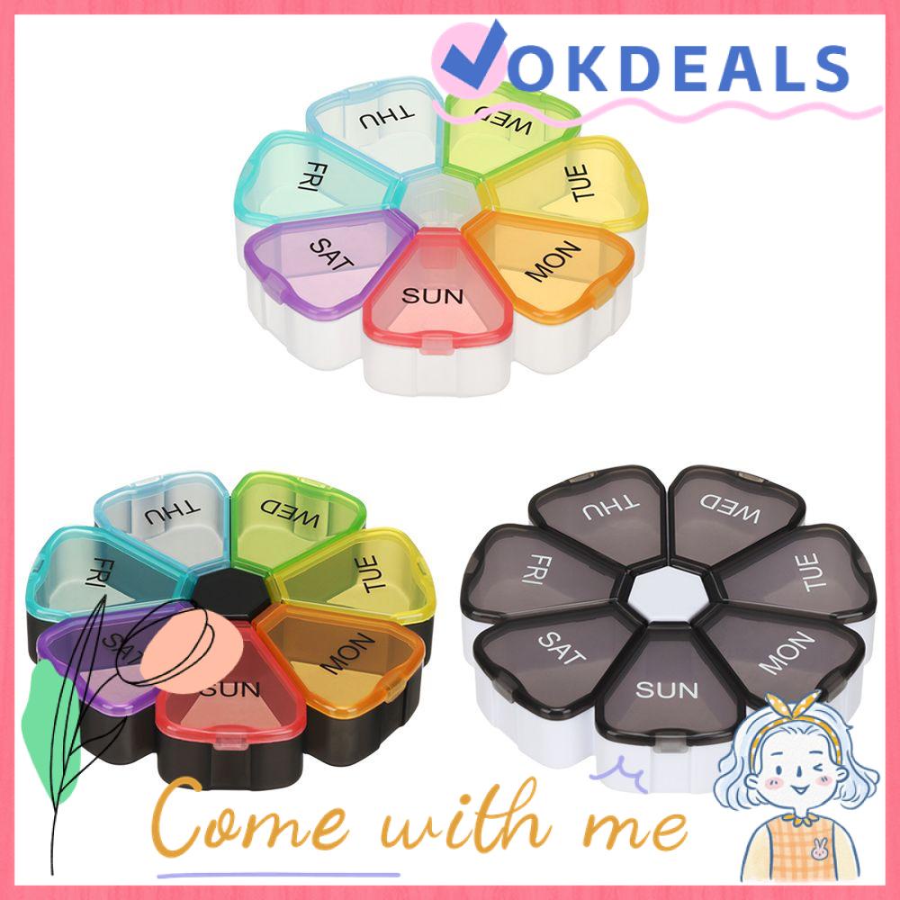 OKDEALS Pill Box Storage Box Travel Organizer Pill Dispenser Container ...