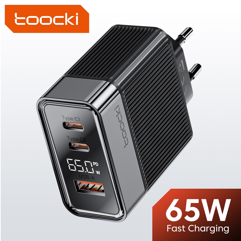 Toocki 65W GaN USB Charger Digital Display PD Fast Charger For Phone 14 ...